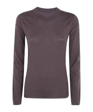 D.exterior Ribbed Crew-neck Knit Top - Black