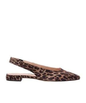 STUART WEITZMAN Stassi Print Slingback Flats - Leopard