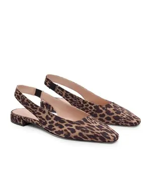 STUART WEITZMAN Stassi Print Slingback Flats - Leopard