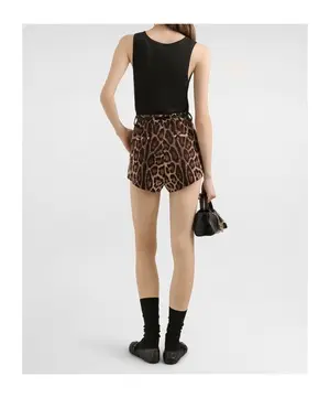Dolce & Gabbana Leopard-print Double Crepe Shorts - Multi-color