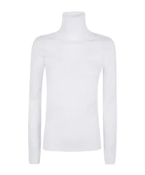 D.exterior Ribbed-knit Turtleneck Sweater - White