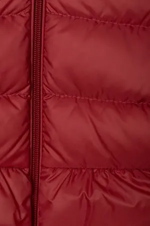 Moncler Long-sleeved Hooded Down Jacket With Ruffle Trim - Pink