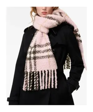 Burberry Checked Fringed Edge Scarf