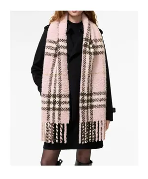 Burberry Checked Fringed Edge Scarf