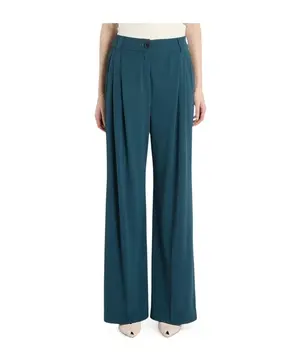 Marella Pleated Casual Trousers - Blue