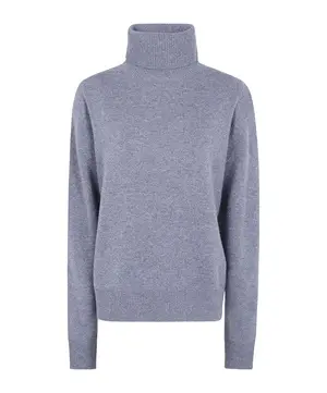 THE FRANKIE SHOP Gala' Padded Knit Turtleneck - Grey