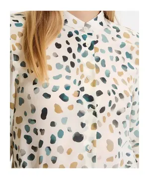 Marella Long-sleeved Printed Shirt With Detachable Neck Tie