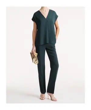 Marella V-neck Overshirt With Pleated Front