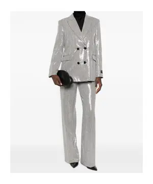 ERMANNO FIRENZE Sequin-embellished Double-breasted Blazer