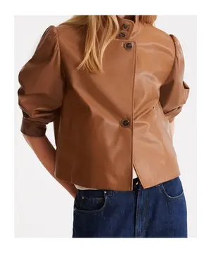 Marella Button-front Leather Jacket