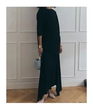 SEMICOUTURE Short-sleeved Paneled Dress With Pleats