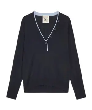 SEMICOUTURE V-neck Sweater With Decorative Buttons