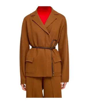 SEMICOUTURE Belted Long Sleeve Jacket
