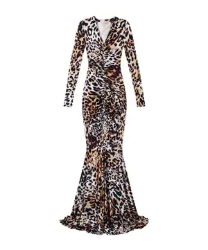 Norma Kamali Pleated-front Fishtail Gown