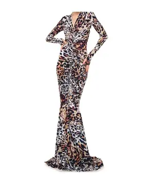 Norma Kamali Pleated-front Fishtail Gown