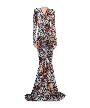 Norma Kamali Pleated-front Fishtail Gown