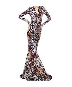 Norma Kamali Pleated-front Fishtail Gown