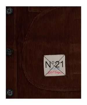 N.21 Corduroy Long Sleeve Shirt With Appliqués