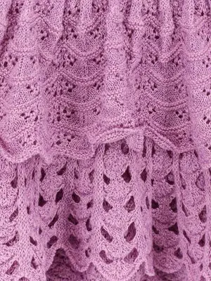Retrofete Crochet Ruffled V-neck Dress