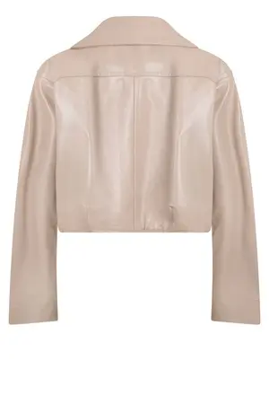 Philosophy Di Lorenzo Serafini Cropped Leather Jacket With Zip Closure
