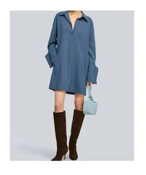SEMICOUTURE V-neck Long Sleeve Mini Dress