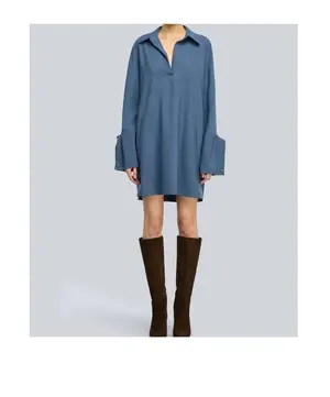 SEMICOUTURE V-neck Long Sleeve Mini Dress