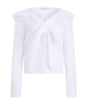 Philosophy Di Lorenzo Serafini Scalloped Bow Cropped Top - White