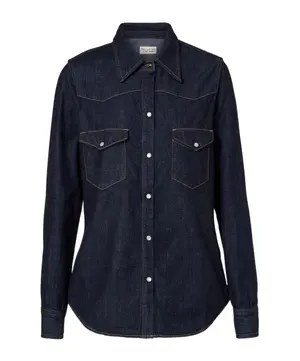 NILI LOTAN Long Sleeve Denim Shirt