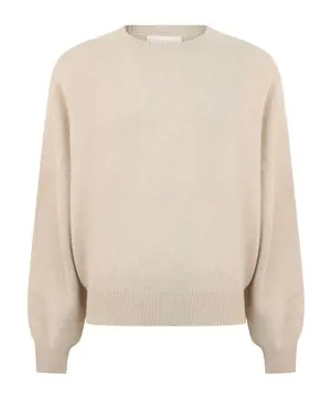 LISA YANG Relaxed Crew Neck Sweater - Beige