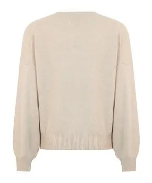 LISA YANG Relaxed Crew Neck Sweater - Beige