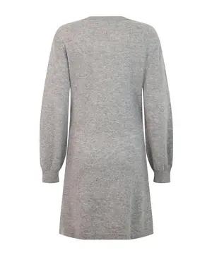 LISA YANG Knitted Dress With Side Draping - Light Gray