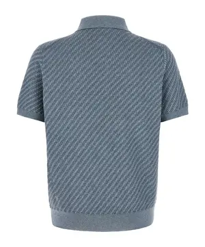 Brioni Woven Pattern Knitted Polo Shirt