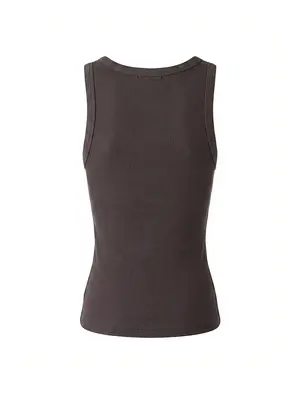 Jacquemus Ribbed Square Neck Tank Top - Brown