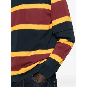 Sacai Striped Knit Layered Sleeve Sweater