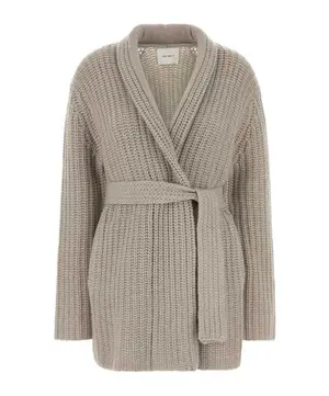 LISA YANG Belted Wrap Cardigan - Beige