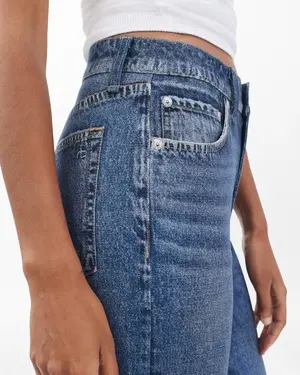 Rag & Bone Straight Leg Jeans With Printed Logo Detail