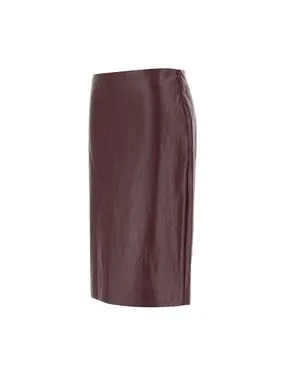Marella Biada Faux Leather Pencil Skirt - Wine Red