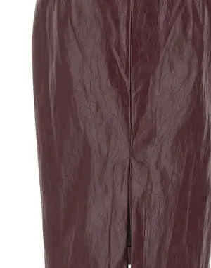 Marella Biada Faux Leather Pencil Skirt - Wine Red