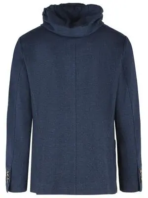 Eleventy Long-sleeved Suit Jacket With Hood - Blue