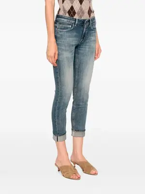 DONDUP Faded Effect Turn-up Cropped Jeans