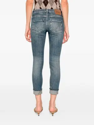 DONDUP Faded Effect Turn-up Cropped Jeans