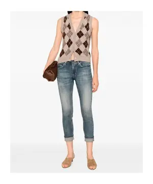 DONDUP Faded Effect Turn-up Cropped Jeans
