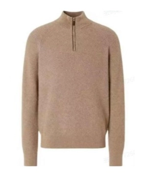 Zegna Cashmere Mélange Half-zip Mock Neck Sweater - Brown