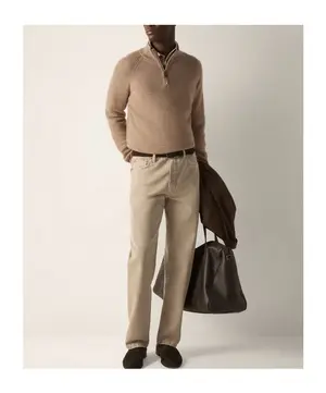 Zegna Cashmere Mélange Half-zip Mock Neck Sweater