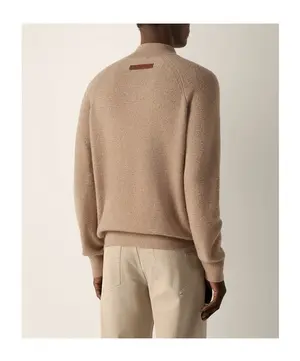 Zegna Cashmere Mélange Half-zip Mock Neck Sweater