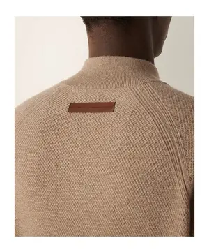 Zegna Cashmere Mélange Half-zip Mock Neck Sweater