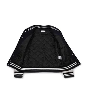 SPORTY  RICH Sporty & Rich Varsity Jacket With Striped Trim
