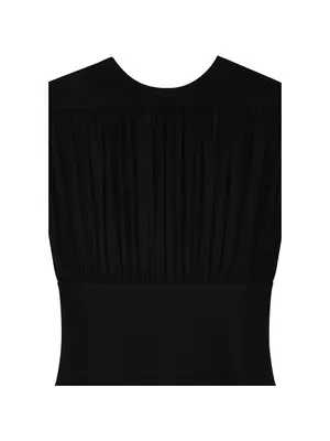 ANINE BING Sleeveless Round Neck Midi Dress With Pleats