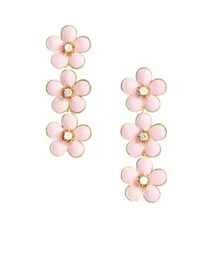 SELF-PORTRAIT Enamel Flower Tiered Earrings