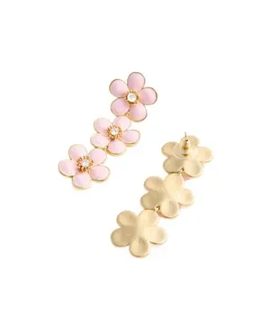 SELF-PORTRAIT Enamel Flower Tiered Earrings